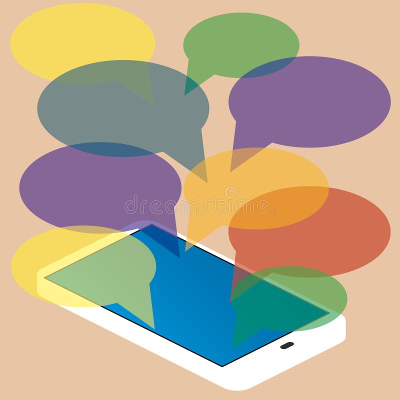 Smartphone with Blank Speech Bubbles for Text. Stock Vector ...