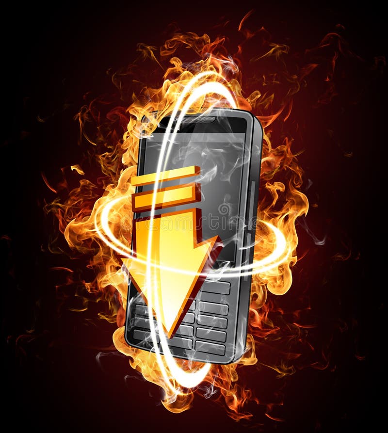 Smartphone with Blazing Speed Stock Illustration - Illustration of ...