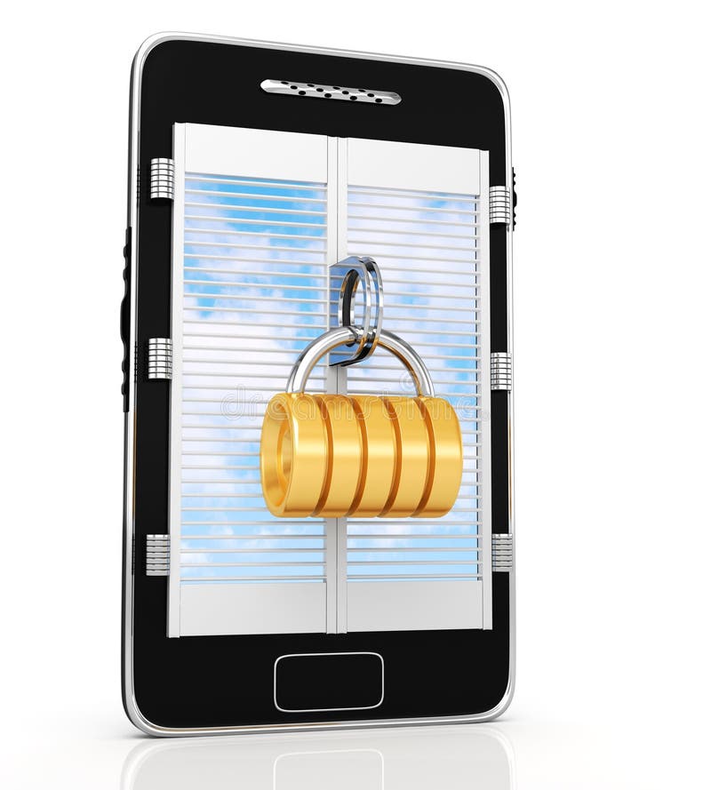 Smartphone bloqueado stock de ilustración. Ilustración de negro - 26631387