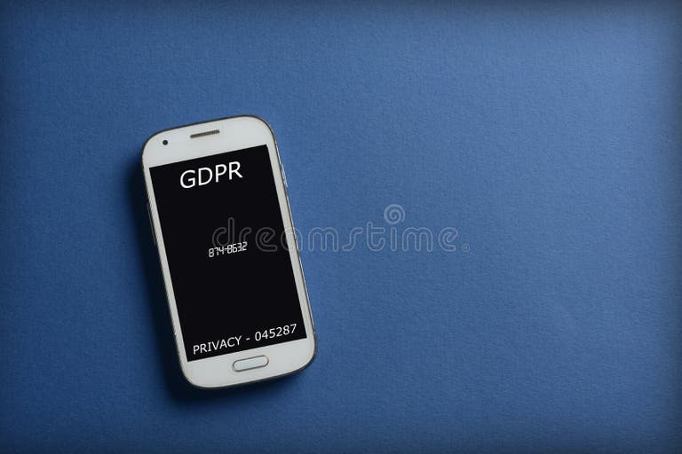The Smartphone on the Blue Background - GDPR General Data Protection ...