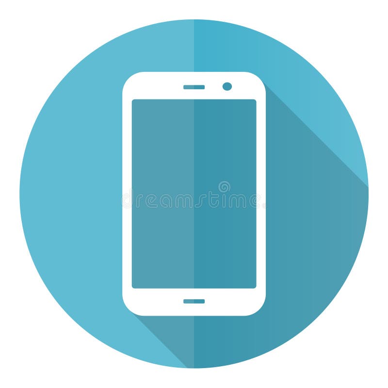 Smartphone Blue Flat Design Vector Icon, Mobile Phone Concept ...