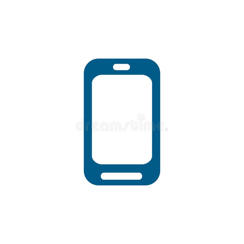 Smartphone Blue Icon on White Background. Blue Flat Style Vector ...