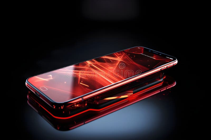 Smartphone with Blue Light Rays on Bokeh Background - Ai Generated ...