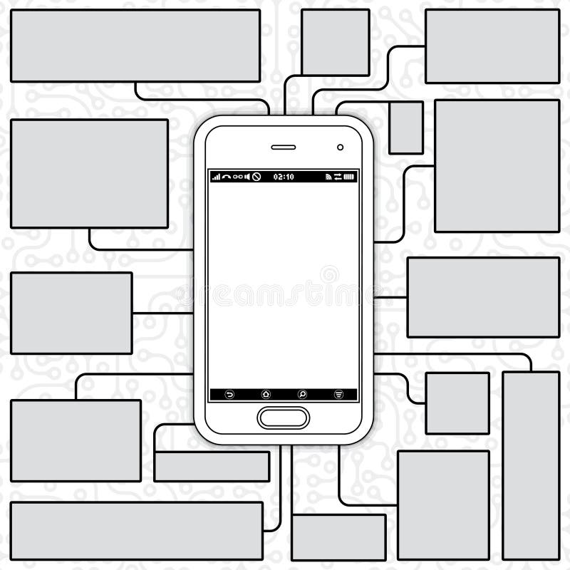 Smartphone Blueprint stock vector. Illustration of connection - 26397778