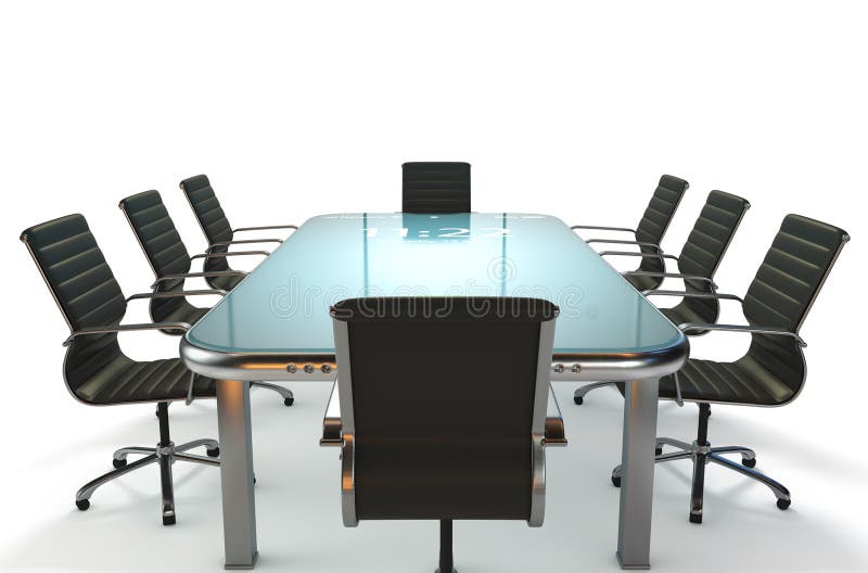 Smartphone Boardroom Table and Chairs Stock Illustration - Illustration ...