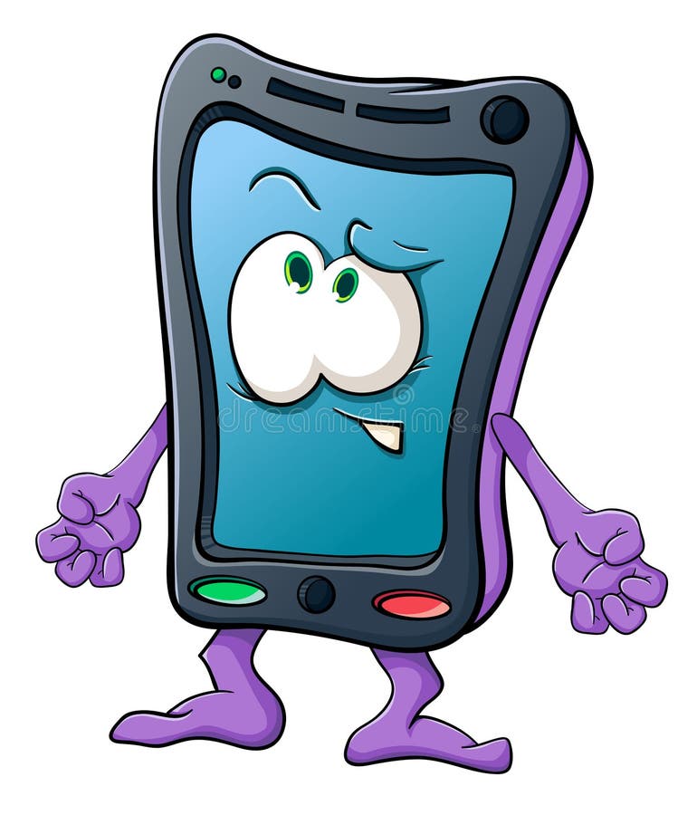 Smartphone Bonito Dos Desenhos Animados Ilustração do Vetor ...