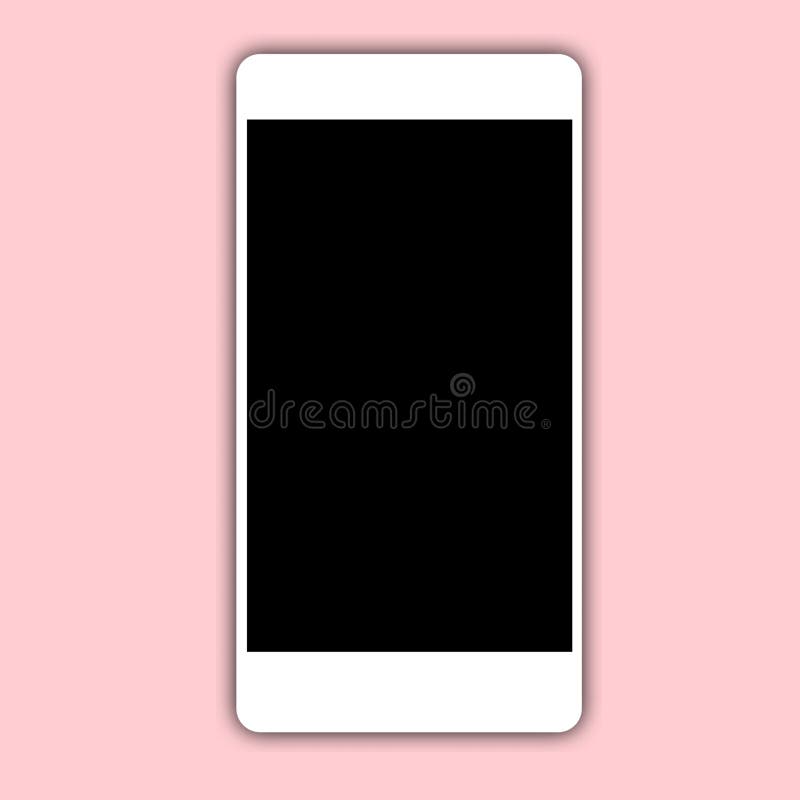 Smartphone Branco Isolado Em Fundo Rosa. Smartphone Com Tela Preta ... Smartphone Branco Isolado Em Fundo Rosa. Smartphone Com Tela Preta ...