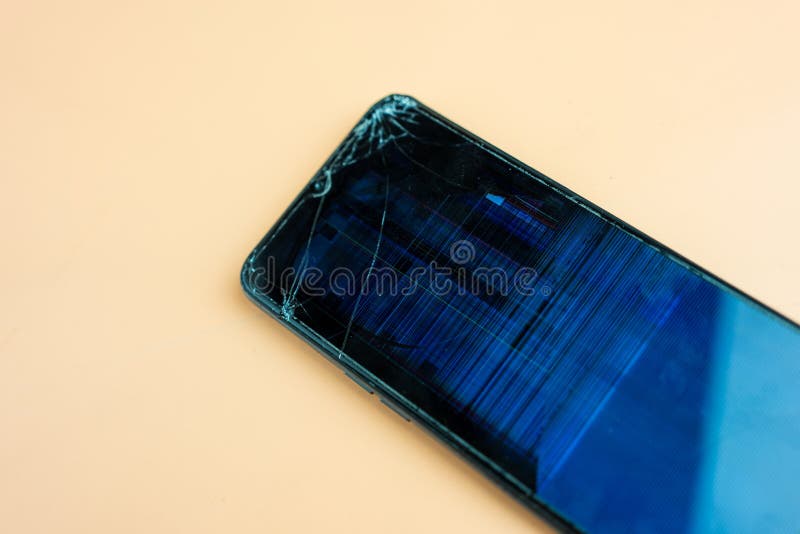 Smartphone with Broken Screen because Falls Out of Hand Stock Image ...