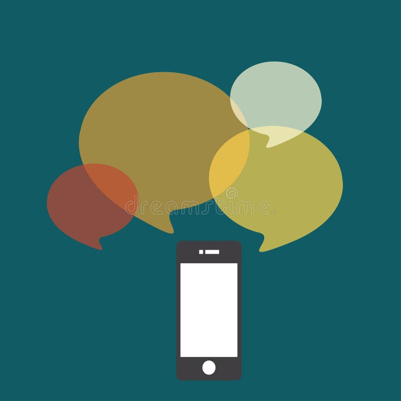 Smartphone with Buble Quote Stock Vector - Illustration of device ...