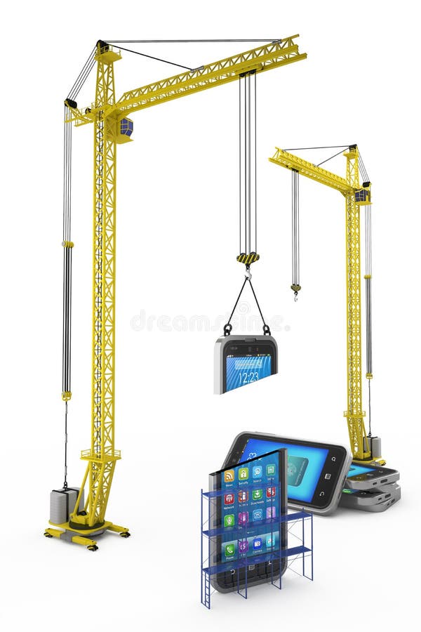 Smartphone Building Concept Stock Illustration - Illustration of built ...