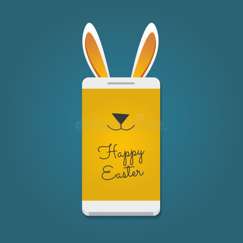 Smartphone with Bunny Ears. Stock Vector - Illustration of decoration ...