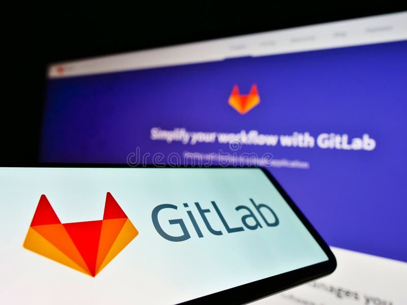 Smartphone with Business Logo of American DevOps Platform GitLab Inc ...