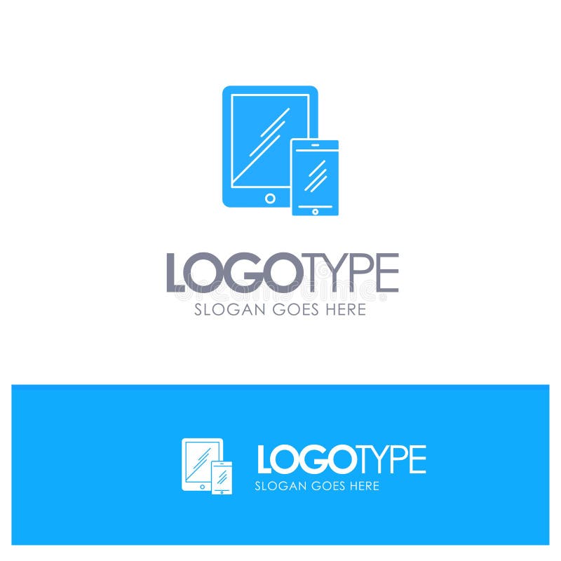 Smartphone, Business, Mobile, Tablet, Phone Blue Solid Logo with Place ...