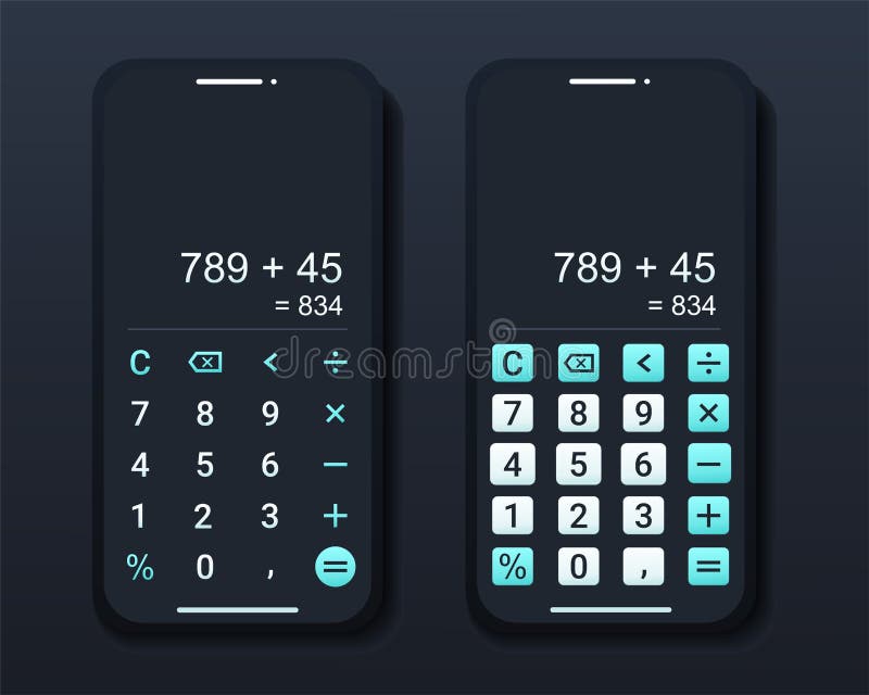 Smartphone with Calculator App. Mobile Phone Calculator Interface Stock ...