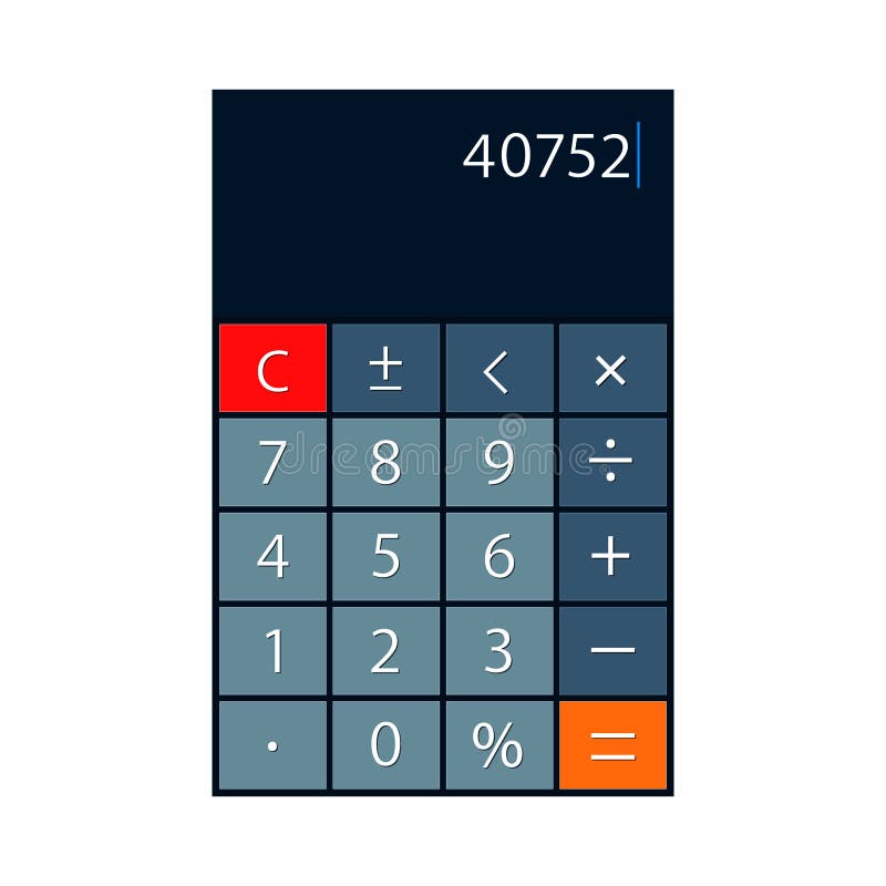 Smartphone with Calculator. Ui Design with Colorfull Graphics Stock ...