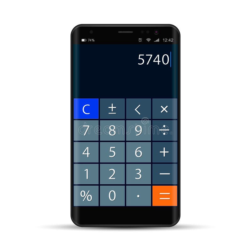 Smartphone with Calculator on Monitor Isometric Flat Icon. Mobile Phone ...