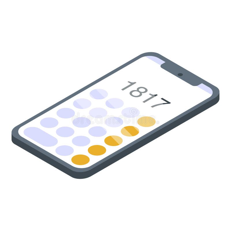 Smartphone with Calculator. Ui Design with Colorfull Graphics Stock ...