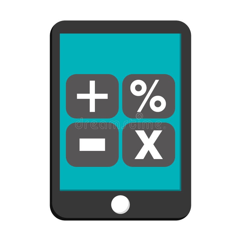Smartphone Calculator Math Icon Stock Illustration - Illustration of ...