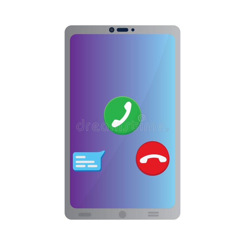 Smartphone with a Call Buttons Stock Vector - Illustration of interface ...