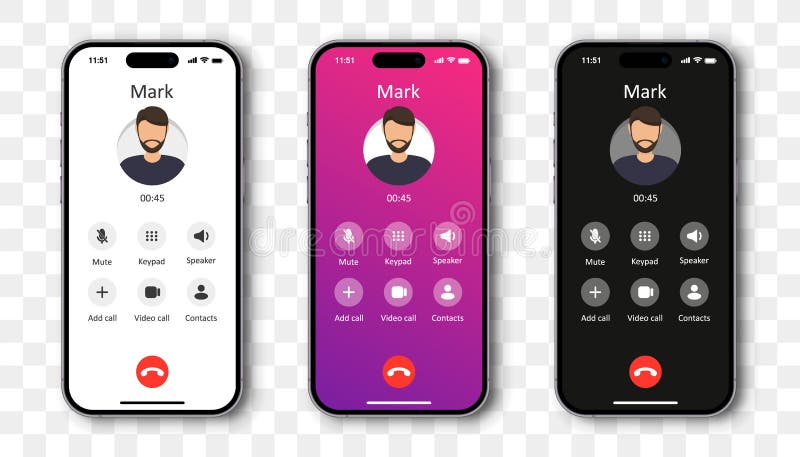 Incoming Call Screen Transparent Background Stock Illustrations – 82 Incoming Call Screen ...