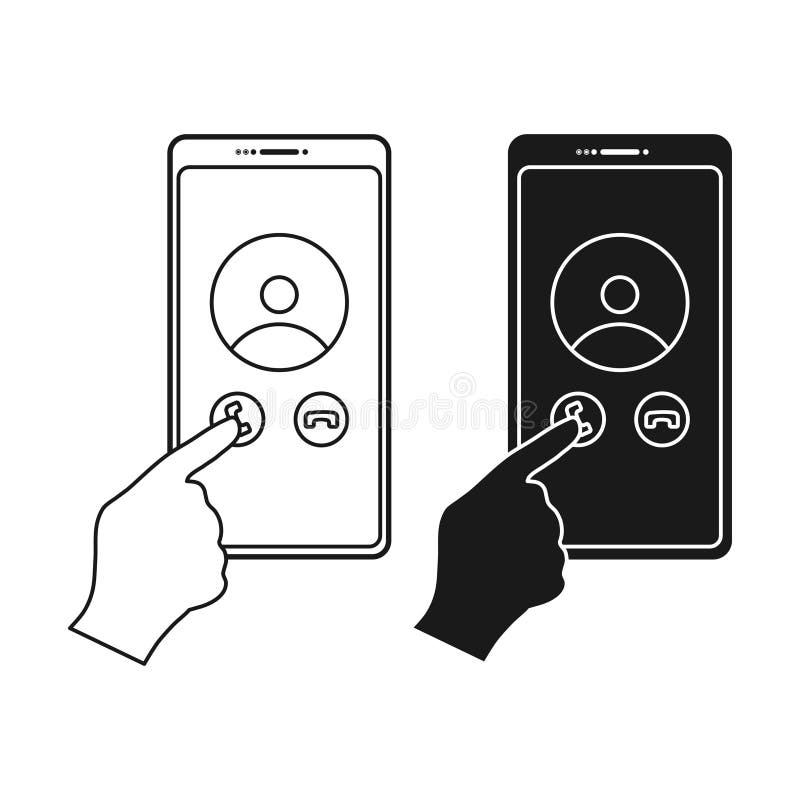 Smartphone with Call Screen Display Vector Stock Vector - Illustration ...