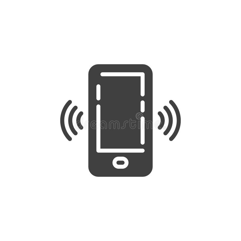 Smartphone Call, Vibrating Vector Icon Stock Vector - Illustration of ...