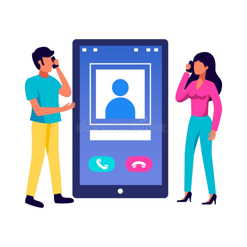 Smartphone Calling People Composition Stock Illustration - Illustration ...