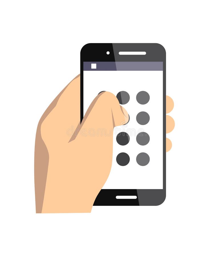 Smartphone Calling Vector Illustration. Dialing the Number Hand ...