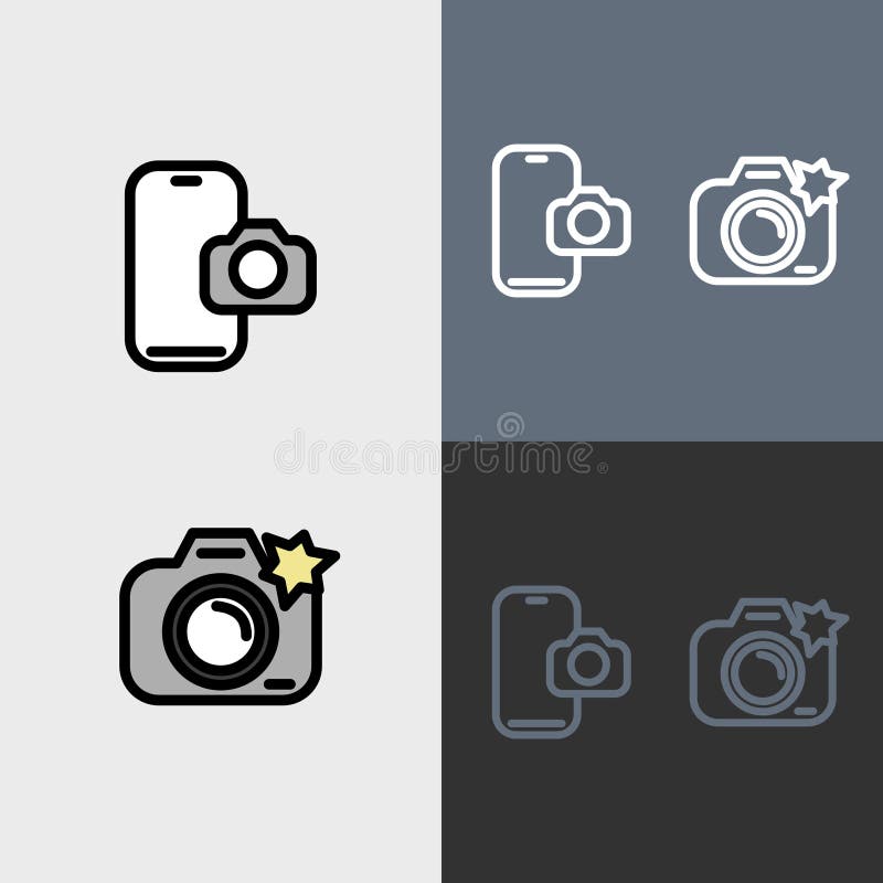 Smartphone Camera and Full Frame Camera with Flash - Clean and Modern ...