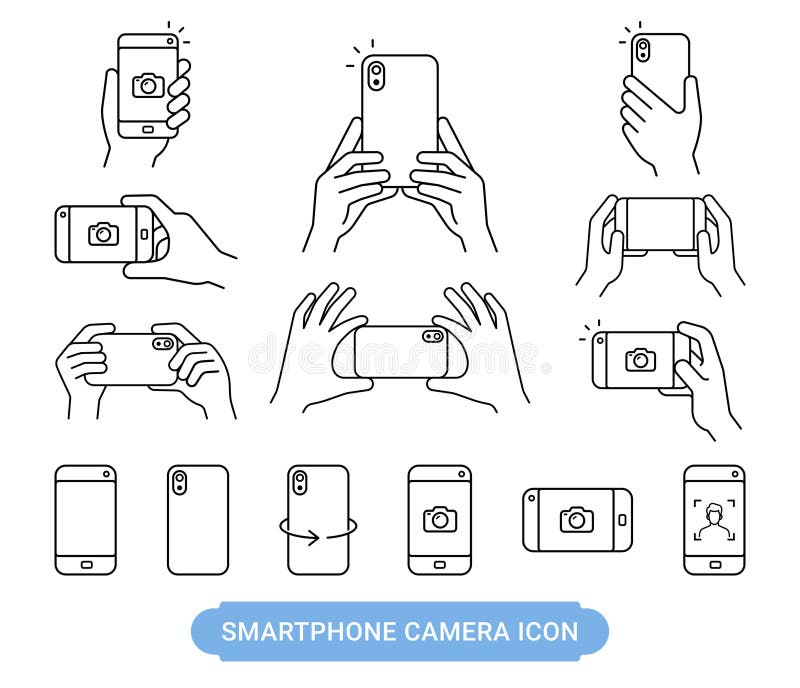 Smartphone Camera Icon Black Color Stock Vector - Illustration of flat ...