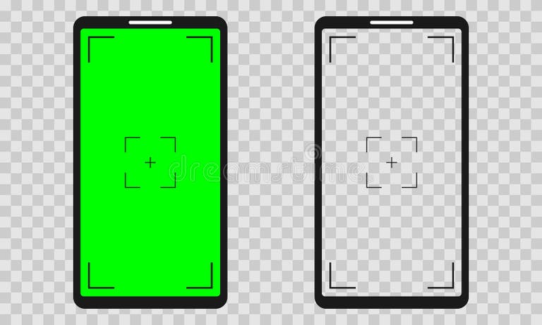 Smartphone Camera Interface with Green Screen Overlay Stock ...