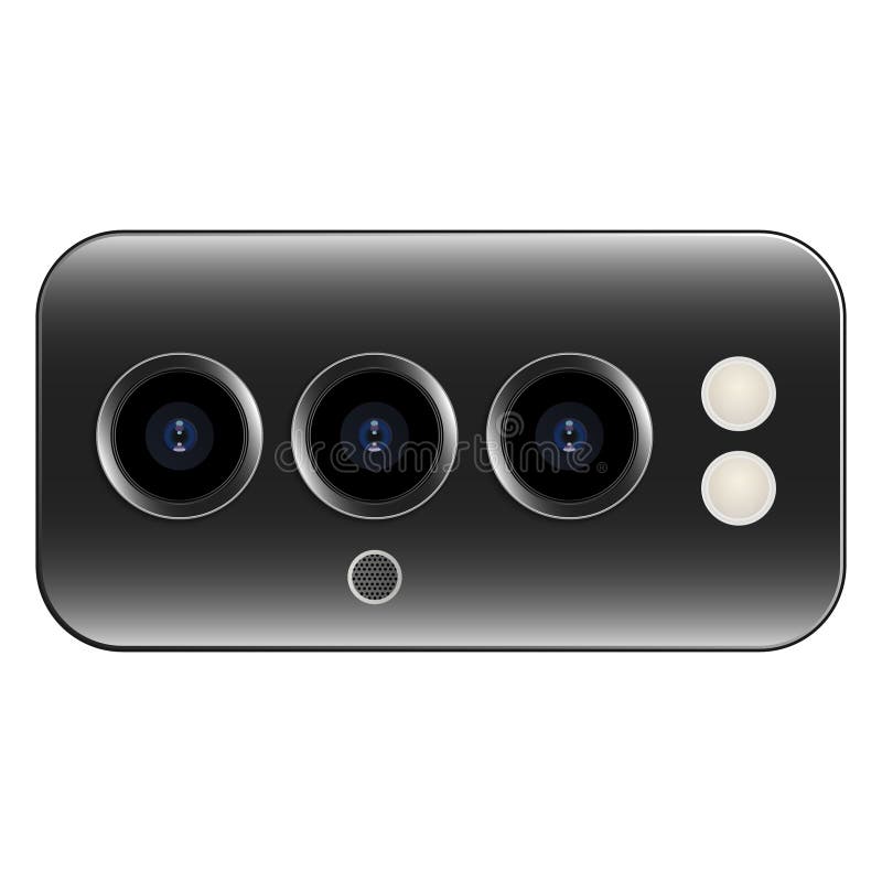 Smartphone Camera Lens on White Background, Vector Stock Vector ...