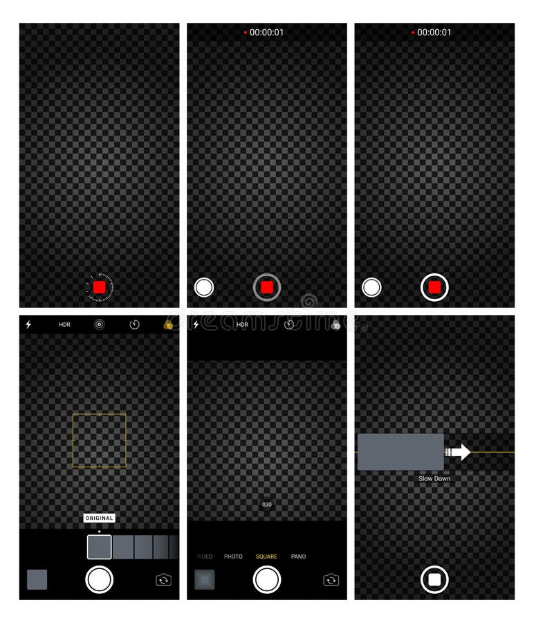 Smartphone Camera Screen Icons Stock Vector - Illustration of ...