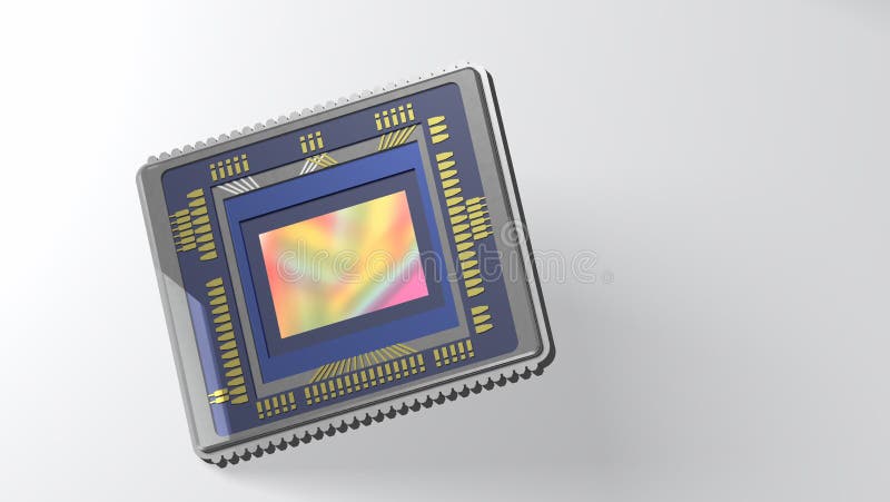 Smartphone Camera Sensor Isolated on White Stock Illustration ...
