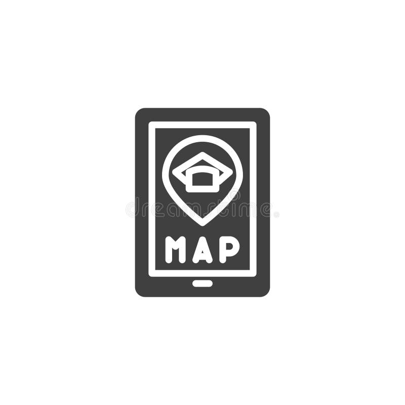 Smartphone with Campus Map Vector Icon Stock Vector - Illustration of ...