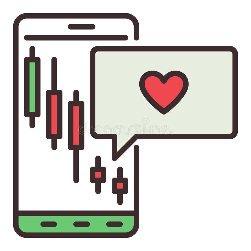 Smartphone and Candlestick Chart Vector Mobile Trading Colored Icon or ...