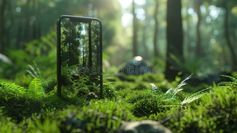 A Smartphone Captures the Essence of Nature, Reflecting Peacefully in a ...