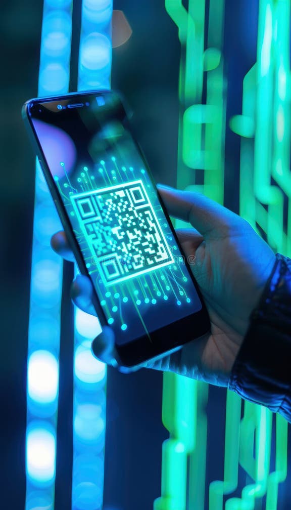 Modern Digital Payment with QR Code Scan in Vibrant Urban Setting ...