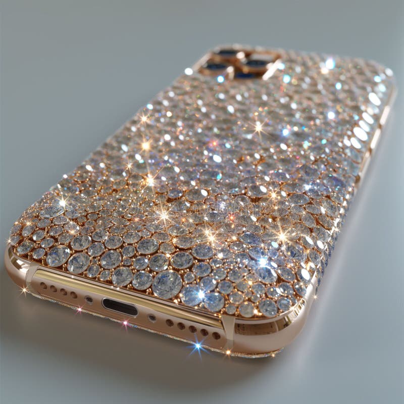 Smartphone Case Covered in a Lavish Spread of Tiny Crystals, Isolated ...