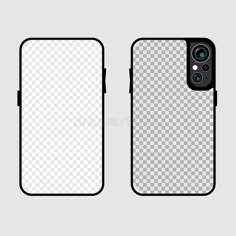 Smartphone Case Icons Set Outline Vector. Cover Case Stock Vector ...