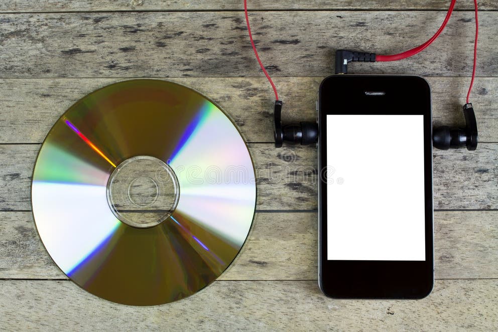 Smartphone, Cd Disc, Headphone Stock Image - Image of style, media ...