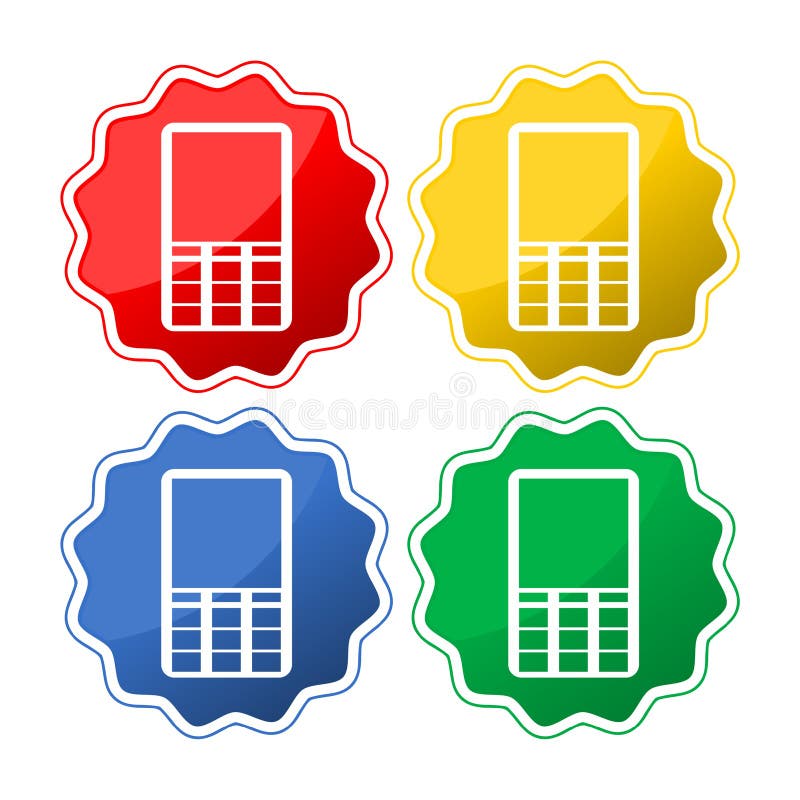 Smartphone Cell Phone Icon in Vector Format with Four Color Variations ...