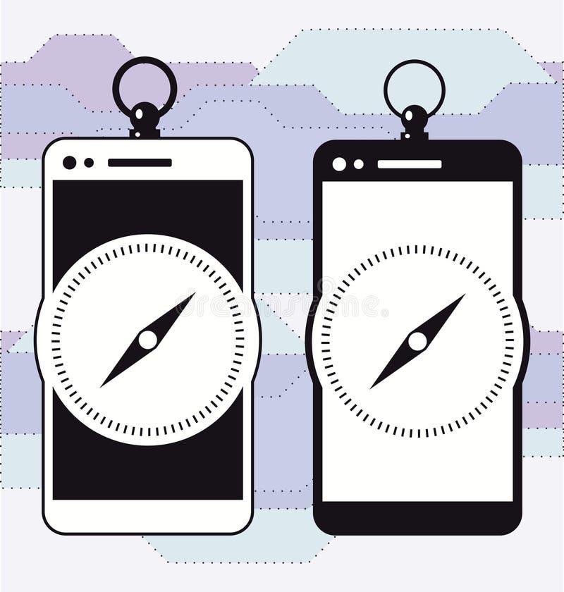 Smartphone Cellphone Navigation Compass Stock Vector - Illustration of ...