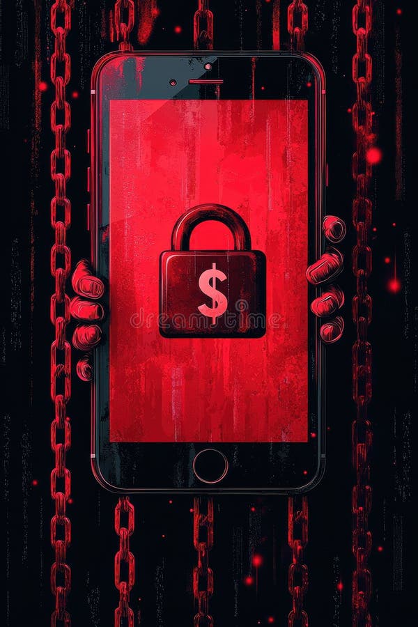 Smartphone with Chains and Lock Symbolizing Security and Data ...