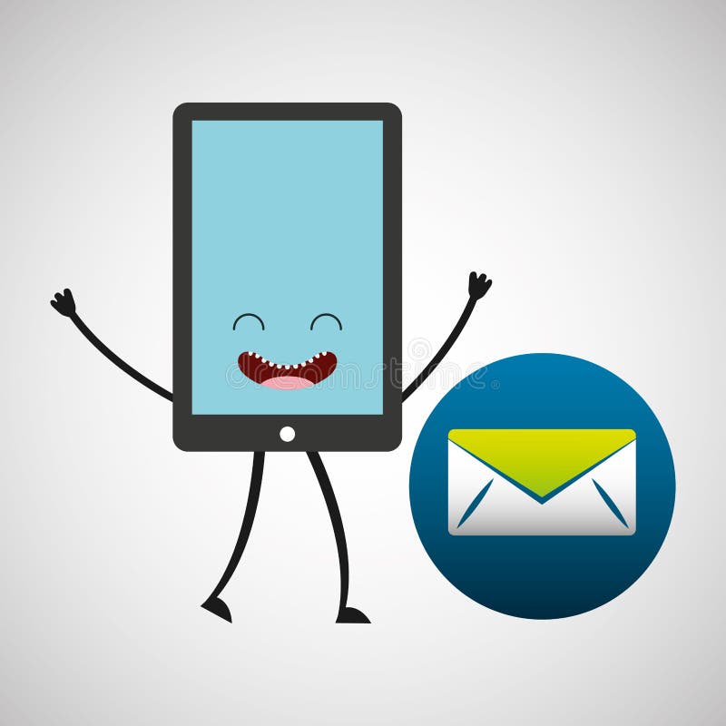 Smartphone Character and Message Email Communication Stock Vector ...