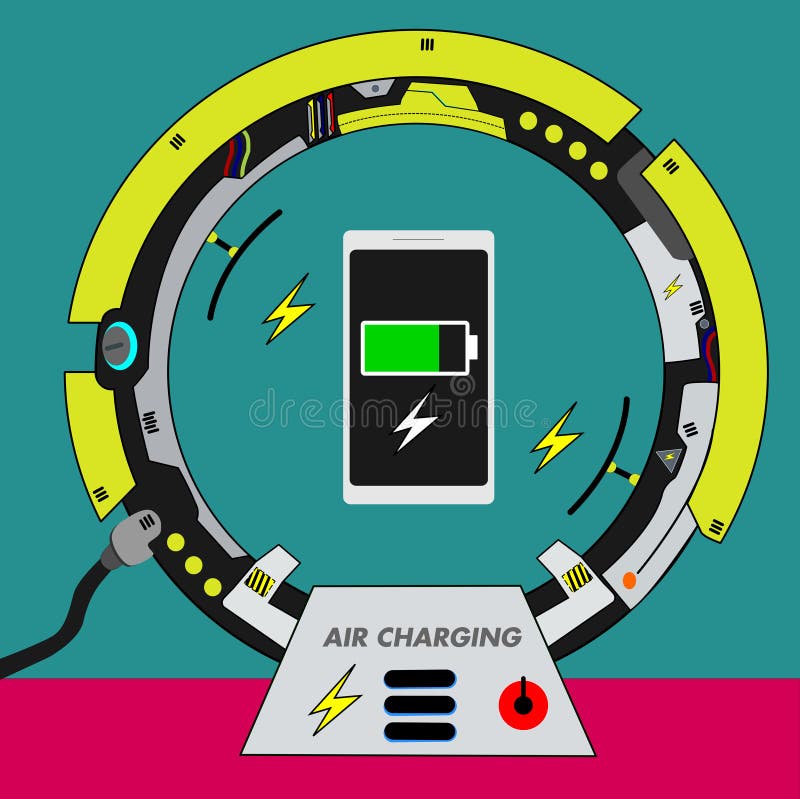Smartphone and Charger Machine. Phone is Air Charging Not Cable is ...