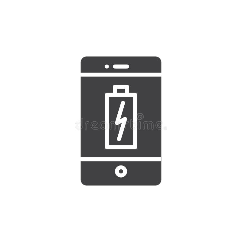 Smartphone Charging Battery Icon Vector Stock Vector - Illustration of ...