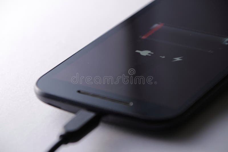 Smartphone Charging Battery with Micro Usb Cable Stock Image - Image of ...