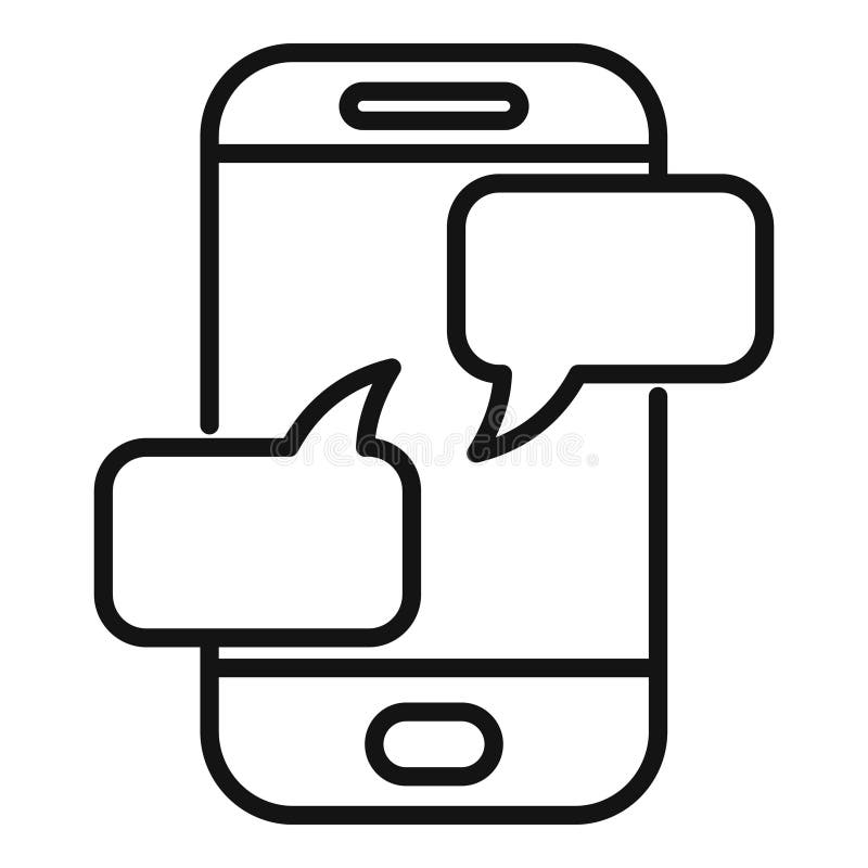 Smartphone Chat Icon Outline Vector. Social Digital Stock Illustration ...