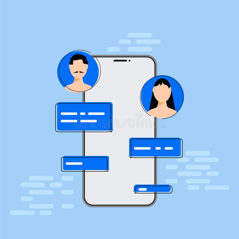 Smartphone with Chatting and User Avatar in a Flat Design Stock Vector ...